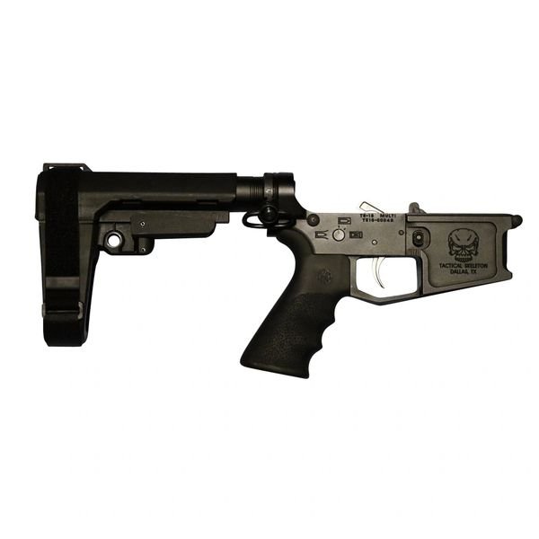 Tactical Skeleton Billet AR15 PISTOL COMPLETE LOWER SBA3 ...
