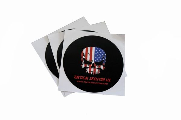 Tactical Skeleton 3" Decals (set of three) USA Flag Black Background ...