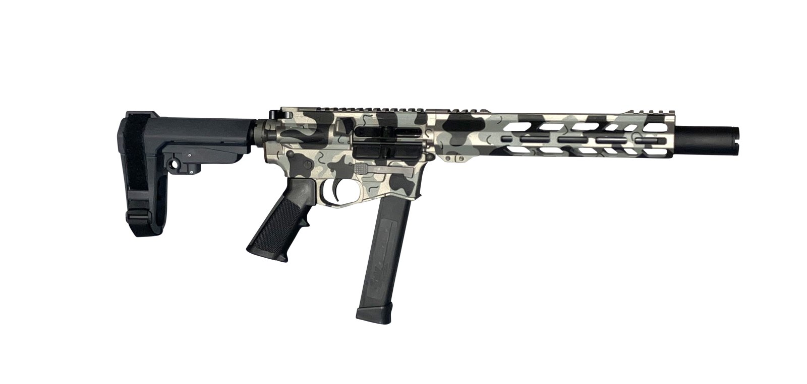 AR9 10.5" QUAD CAMO 9MM BILLET PISTOL W/ SBA-3 BRACE BLACK ...