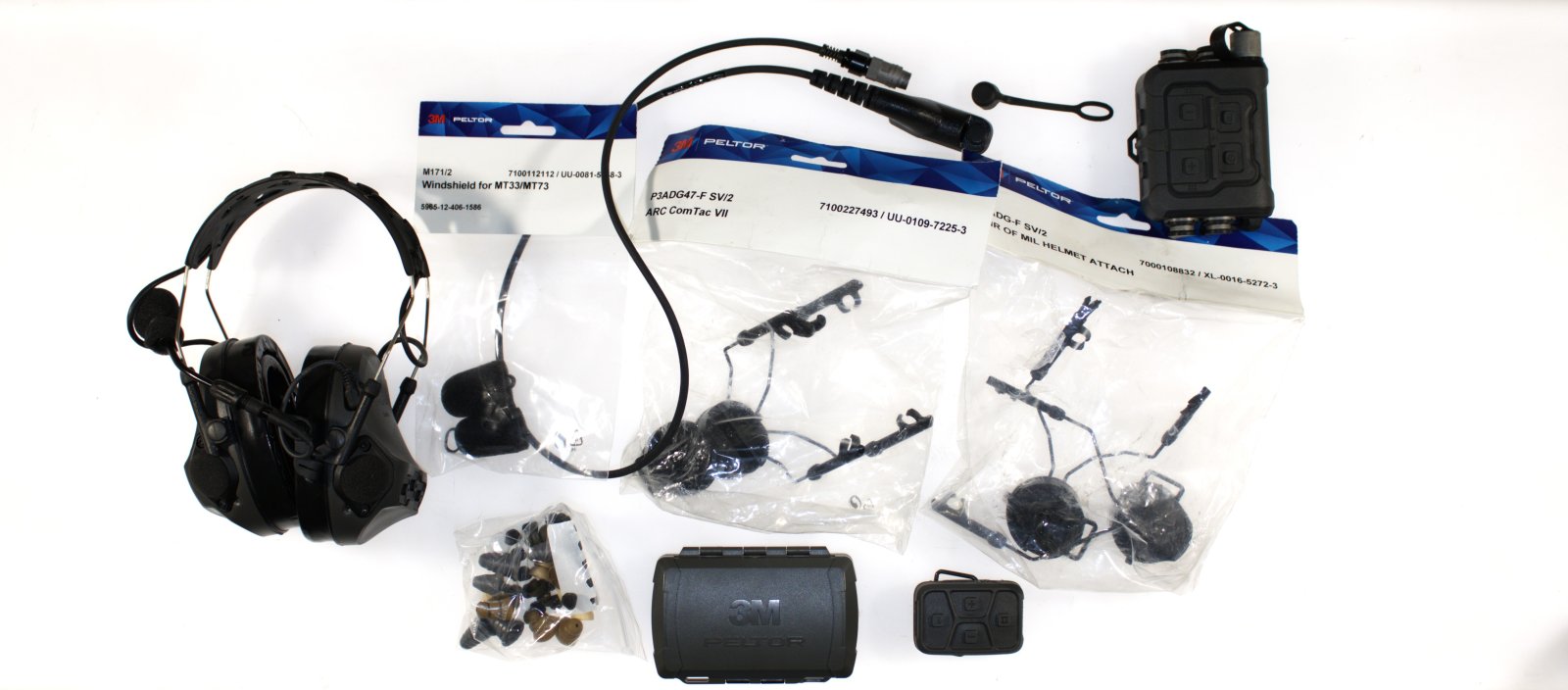 PELTOR 3M ComTac VII NIB Defender Headset and SCU-300, Gray Brand New ...