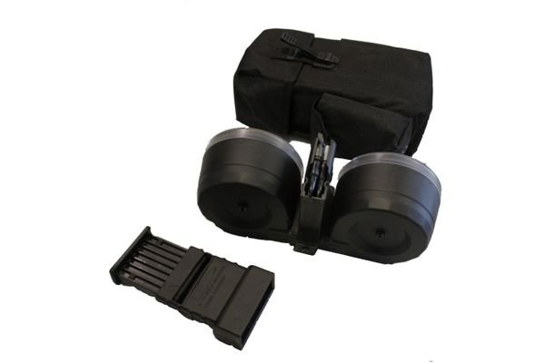 100 Round Drum MAG with Pouch and Speed Loader | TacticalSkeleton.com