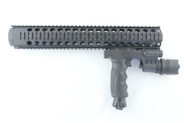 Rifle Vertical Foregrip Grip + 500 Lumen Flashlight and Green Laser ...
