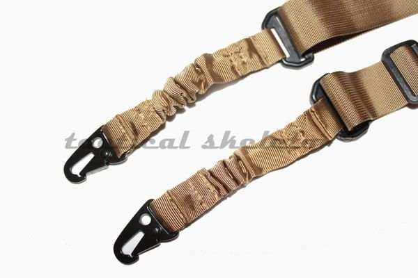 Tactical one or two point rifle sling w quick detach hooks FDE TAN ...
