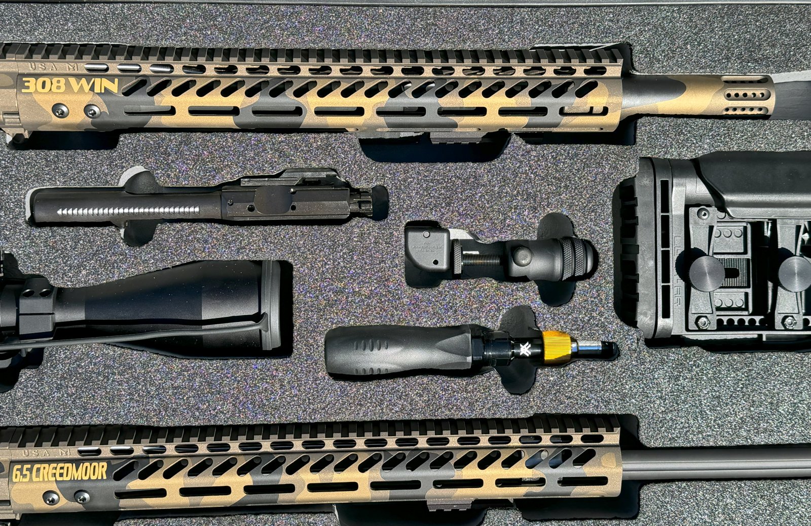 Precision AR10 dual-caliber rifle system camo cerakote ...