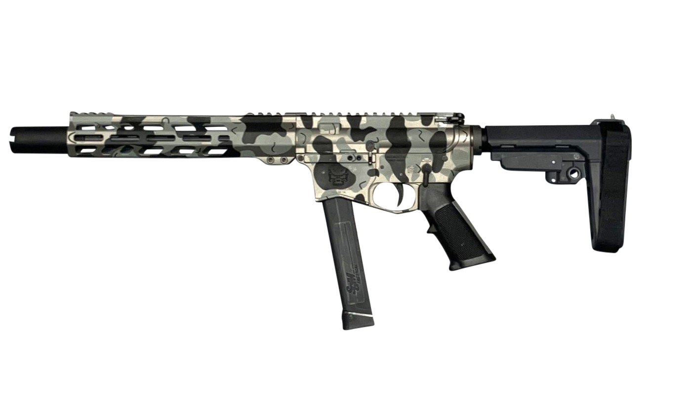 AR9 10.5" QUAD CAMO 9MM BILLET PISTOL W/ SBA-3 BRACE BLACK ...